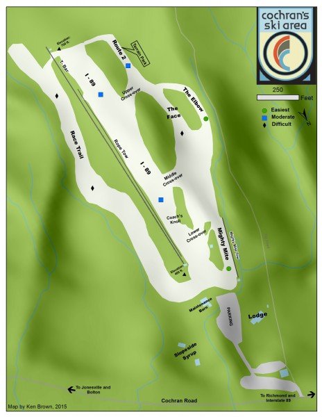 Cochran Ski Area Trail Map • Piste Map • Panoramic Mountain Map