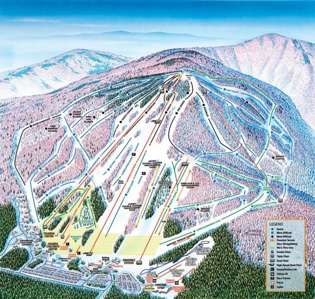 Cranmore Mountain Resort Trail Map • Piste Map • Panoramic Mountain Map