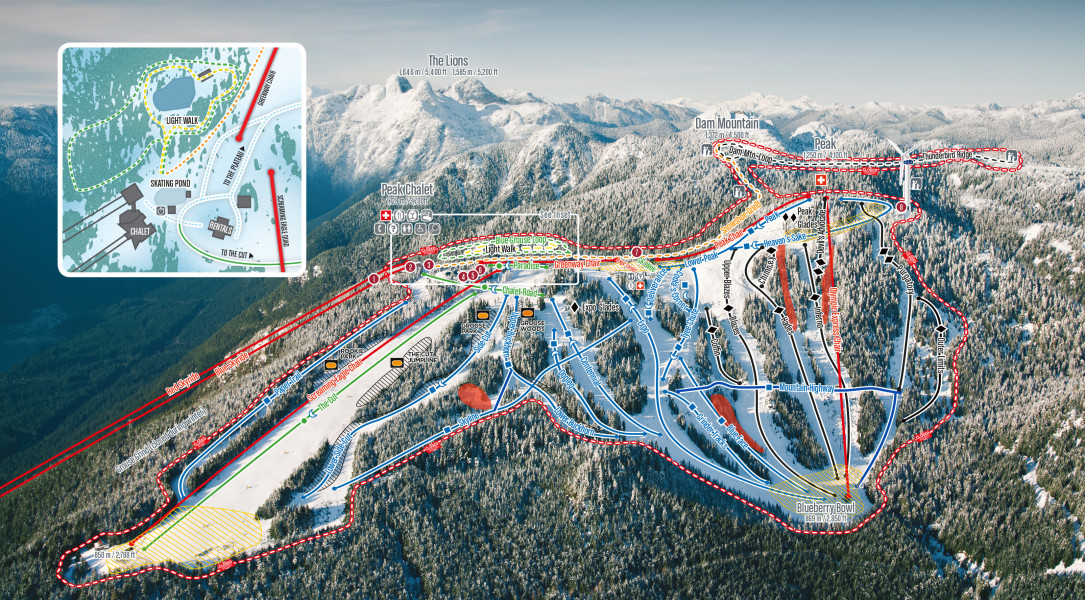 Grouse Mountain Trail Map • Piste Map • Panoramic Mountain Map