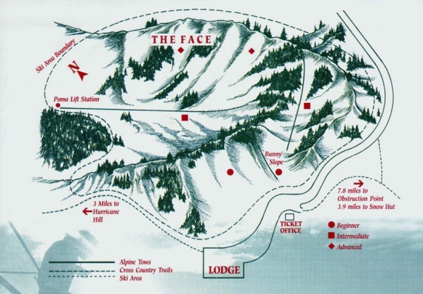 Hurricane Ridge Ski Area Trail Map • Piste Map • Panoramic Mountain Map