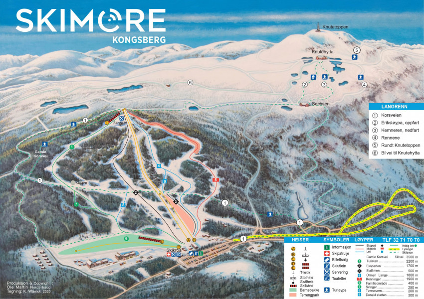 Kongsberg Trail Map • Piste Map • Panoramic Mountain Map