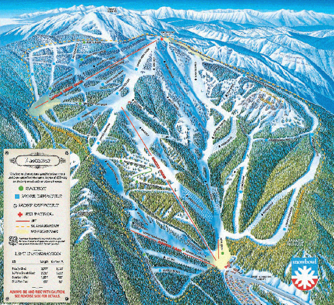 Montana Snowbowl Trail Map • Piste Map • Panoramic Mountain Map