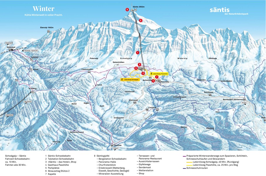 Säntis Trail Map • Piste Map • Panoramic Mountain Map