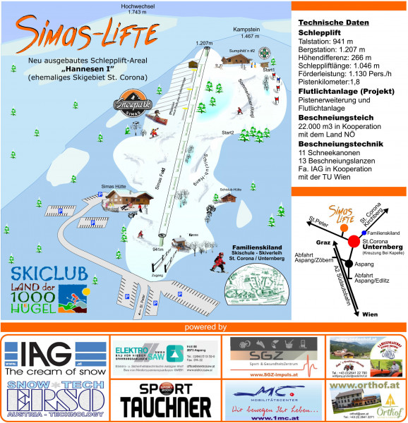 Simas Lifts Trail Map • Piste Map • Panoramic Mountain Map