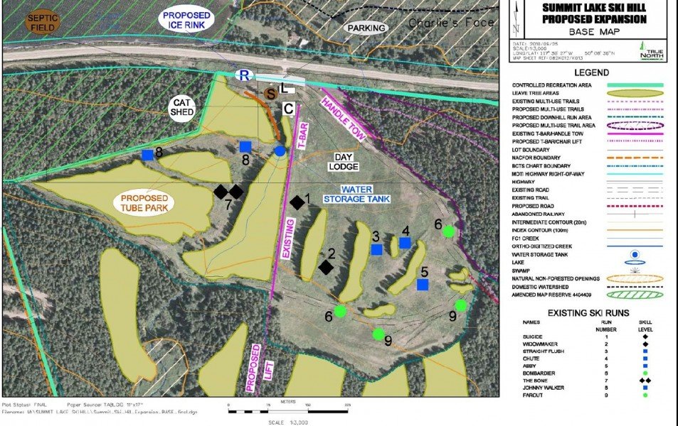 Summit Lake Ski Area Trail Map • Piste Map • Panoramic Mountain Map