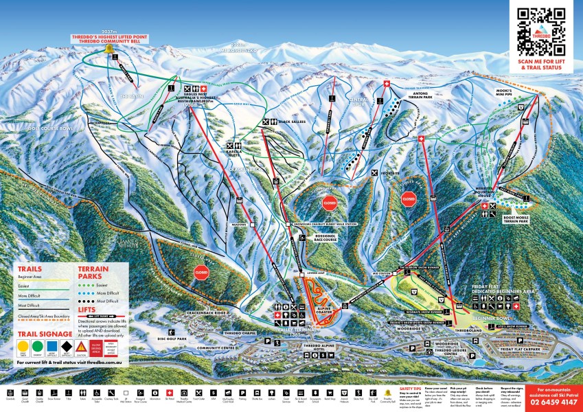 Thredbo Trail Map • Piste Map • Panoramic Mountain Map