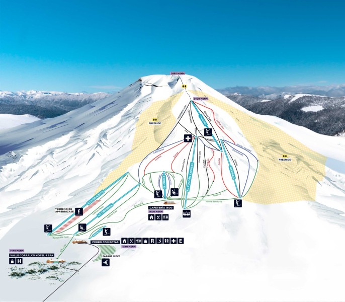 Pistenplan Corralco Mountain Resort • Offene Lifte & Pisten • Skipanorama