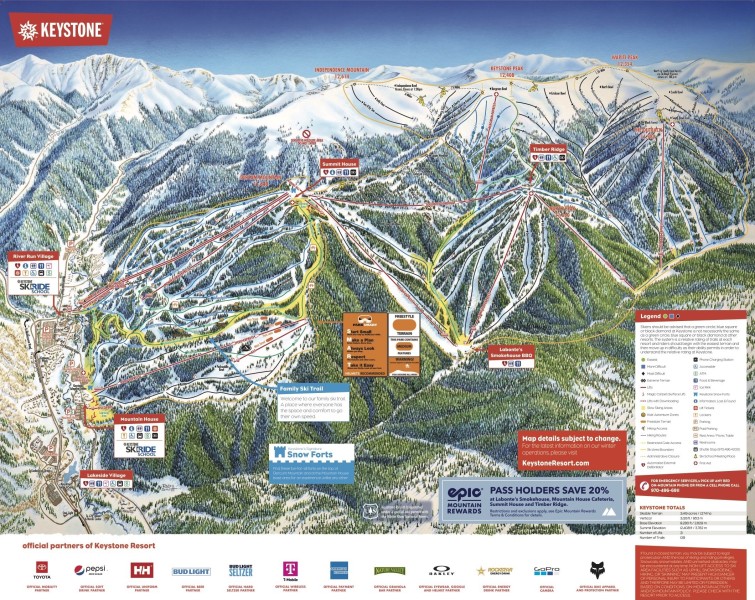 Pistenplan Keystone • Offene Lifte & Pisten • Skipanorama