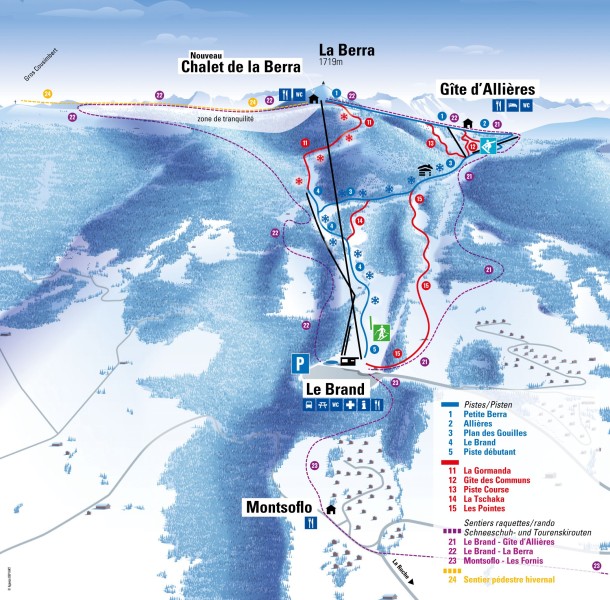 Pistenplan La Berra • Offene Lifte & Pisten • Skipanorama
