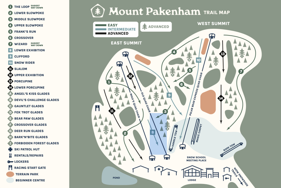 Pistenplan Mount Pakenham • Offene Lifte & Pisten • Skipanorama