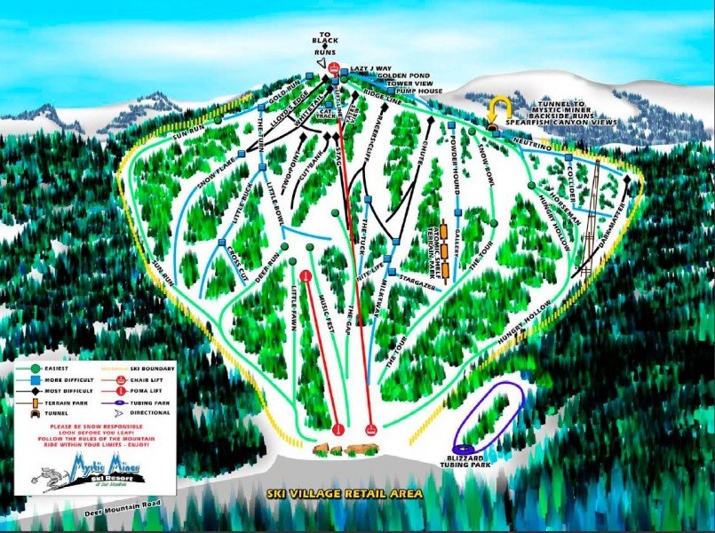 Pistenplan Mystic Miner at Deer Mountain • Offene Lifte & Pisten ...