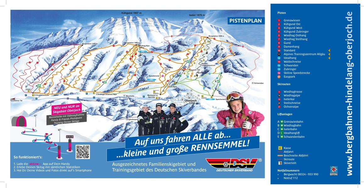 Pistenplan Oberjoch Bad Hindelang • Offene Lifte & Pisten • Skipanorama