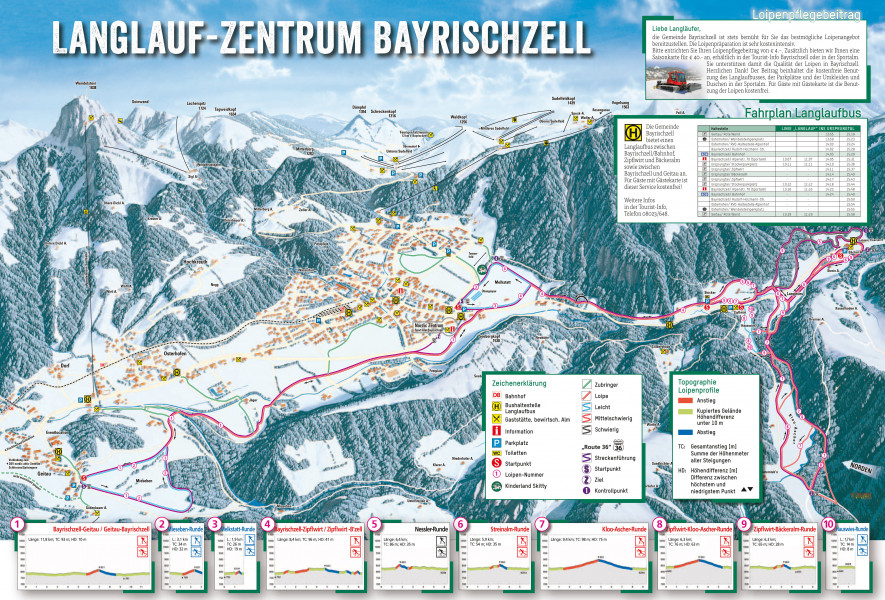 Cross-Country Skiing Trail Map Bayrischzell • Nordic Trail Map