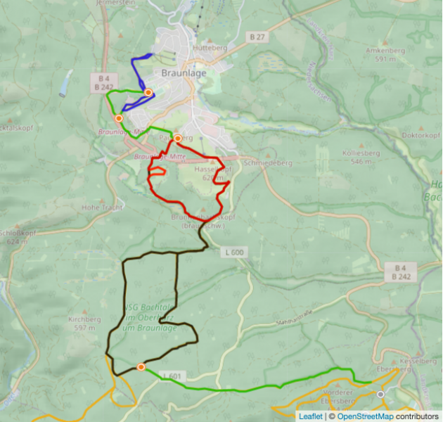 Cross-Country Skiing Trail Map Braunlage Wurmberg • Nordic Trail Map