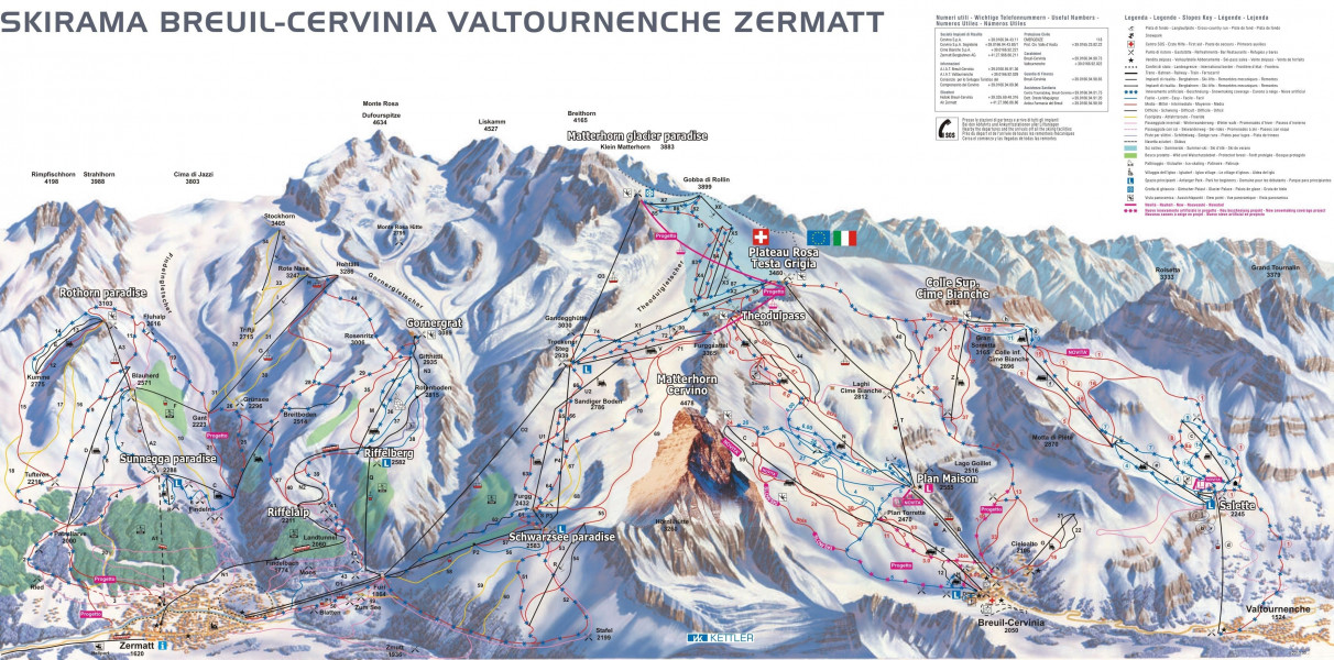 Cross-Country Skiing Trail Map Breuil Cervinia • Nordic Trail Map