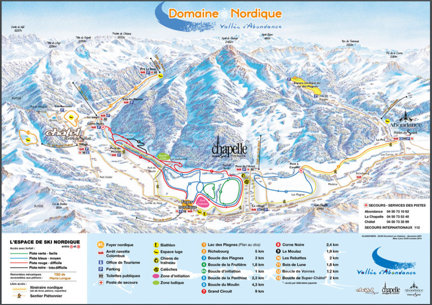 Cross-Country Skiing Trail Map Chatel • Nordic Trail Map