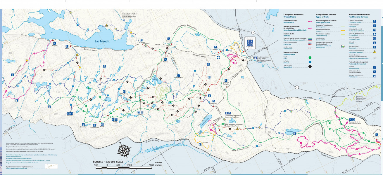 Loipenplan Gatineau Park Ottawa • Gespurte Loipen • Offene Loipen