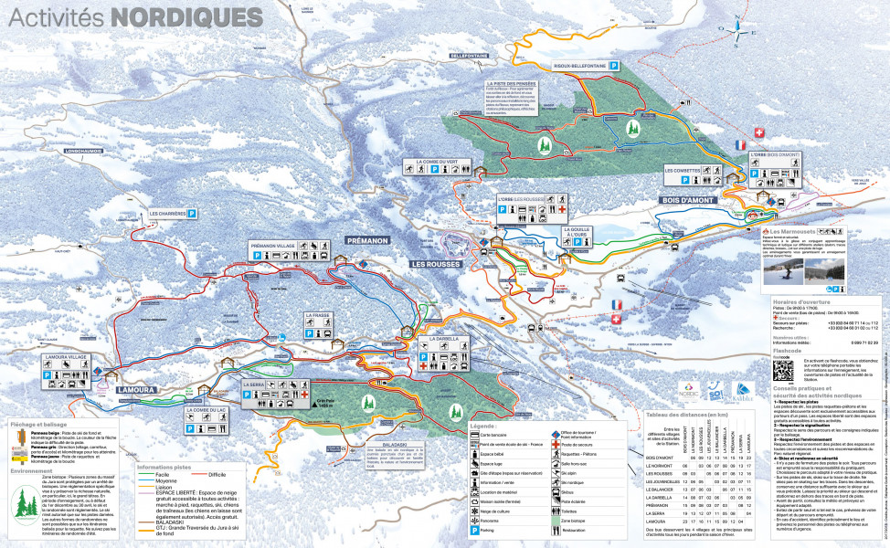Cross-Country Skiing Trail Map Les Rousses • Nordic Trail Map