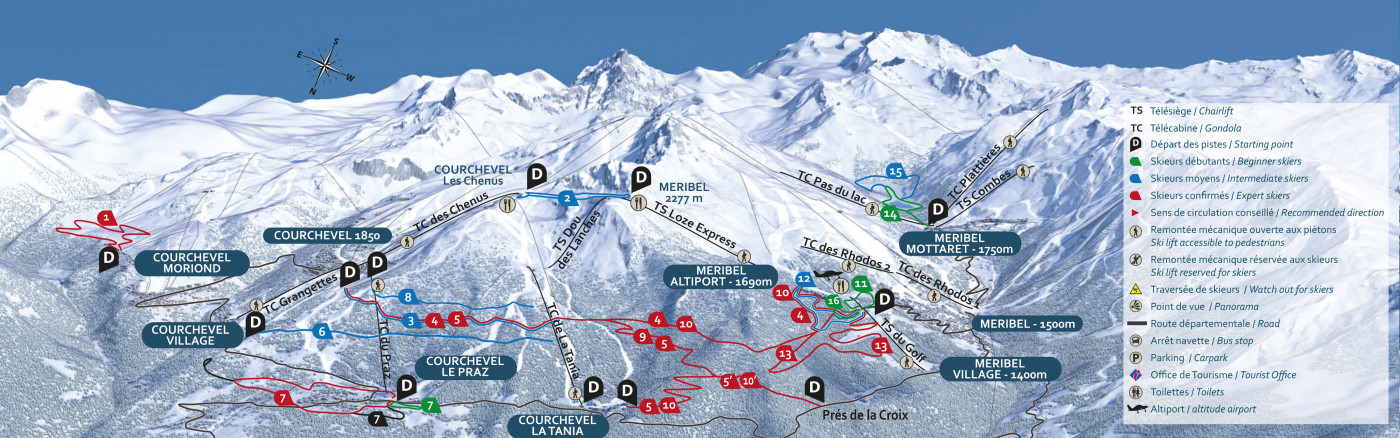 Cross-Country Skiing Trail Map Meribel • Nordic Trail Map
