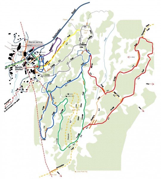 Cross-Country Skiing Trail Map Perisher Blue • Nordic Trail Map