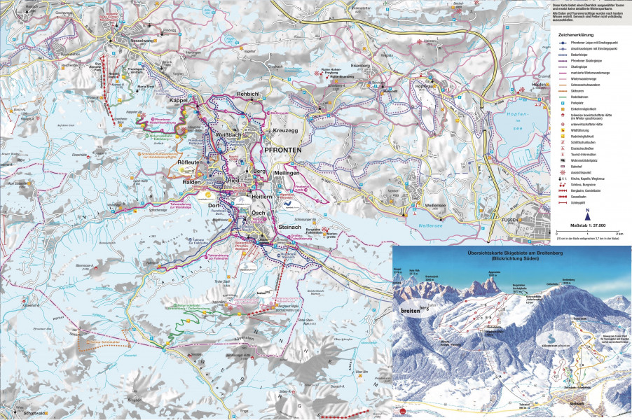 Cross-Country Skiing Trail Map Pfronten • Nordic Trail Map