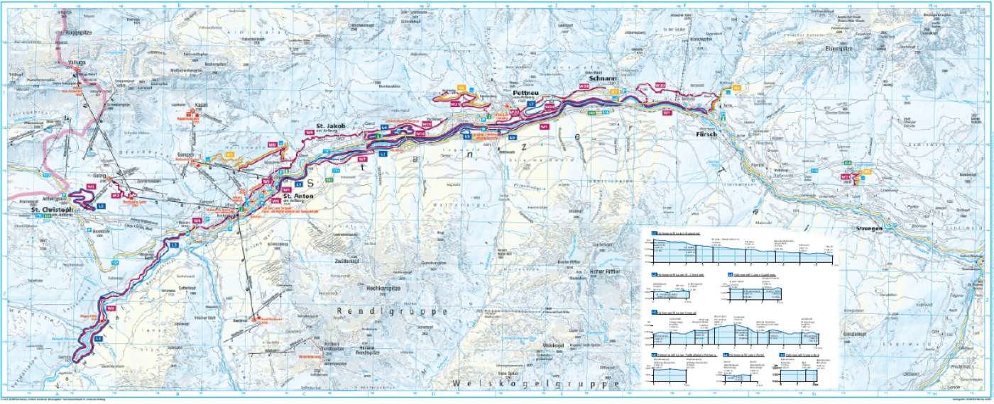 Cross-Country Skiing Trail Map St Anton am Arlberg • Nordic Trail Map