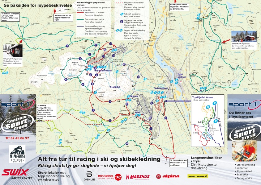 Cross-Country Skiing Trail Map Trysil • Nordic Trail Map